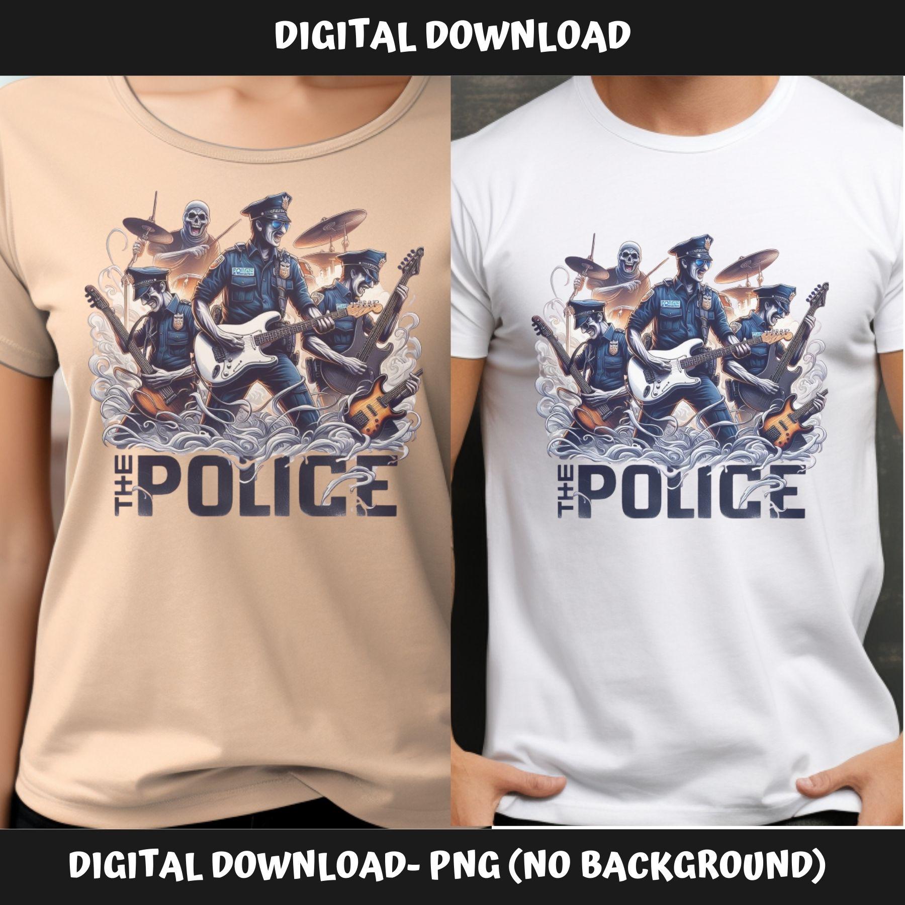 Police Shirt Png Sublimation Designs Png Police Shirt Music Lover ...