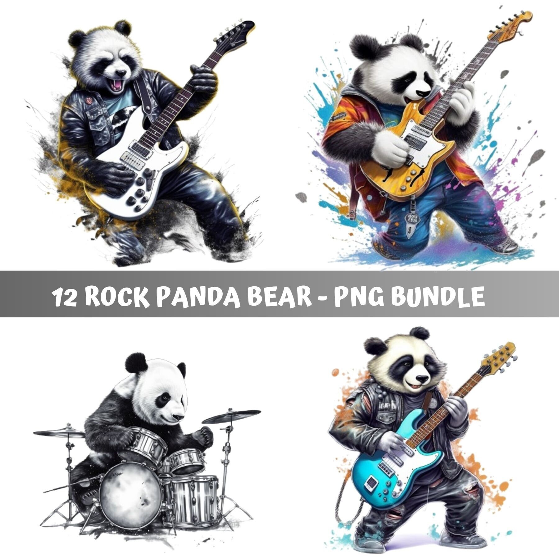 Panda Bundle Png Panda Png Funny Panda Png Rock Png Music Rock Png ...
