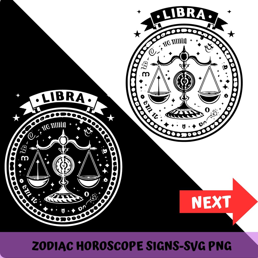 Buy Libra Zodiac Sign Svg Vector Cut File Zodiac Astrology Symbols Png ...