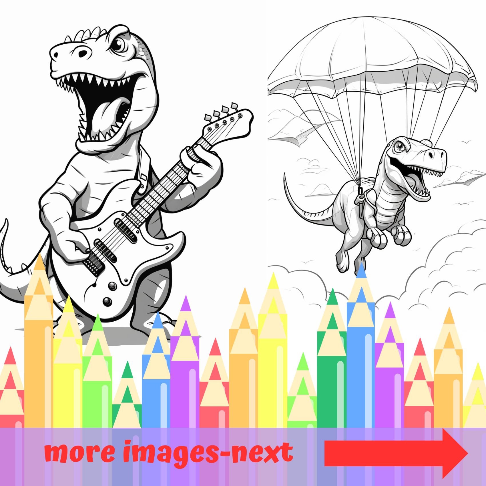 30 Funny Dinosaur Coloring Pages Trex Dinosaurs Coloring Book - Etsy