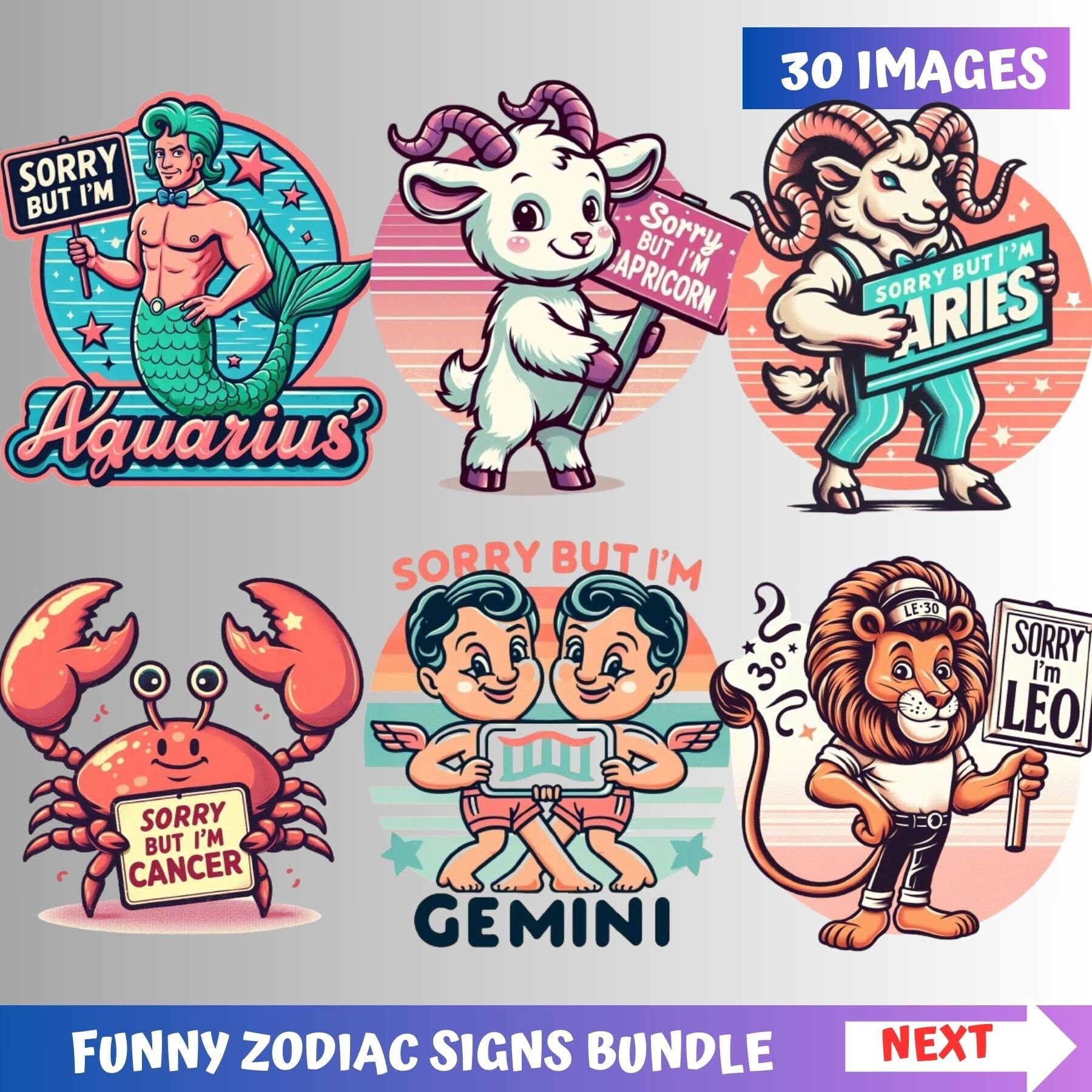 Zodiac Signs Bundle Png Funny Zodiac Signs Astrology Symbols Png ...