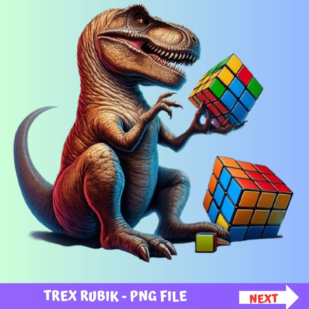 Rubiks Cube Png T-rex Dinosaur Png Sublimation Design Rubiks Cube Png ...
