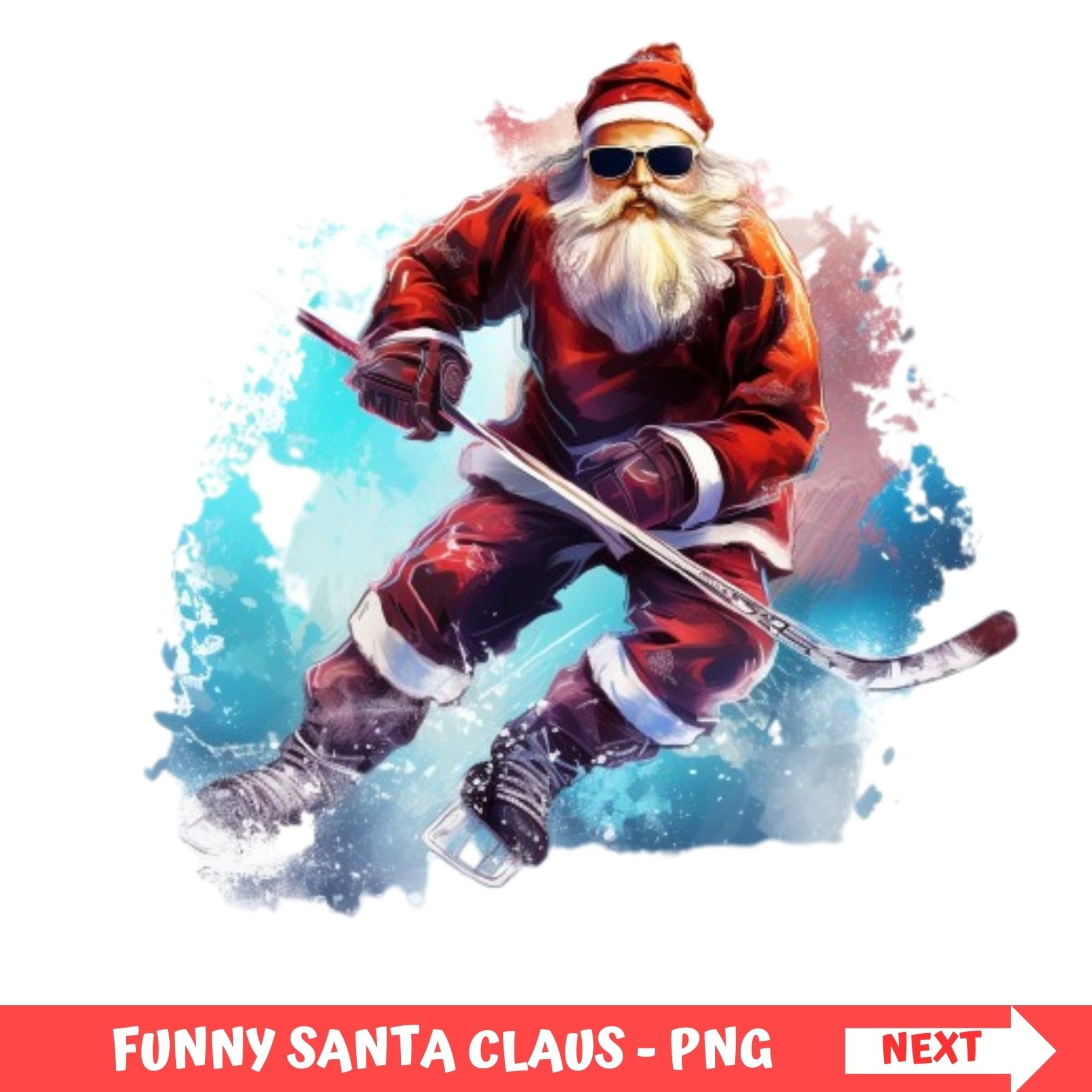 Hockey Christmas Png Funny Christmas Png Funny Hockey Shirt Funny Santa ...
