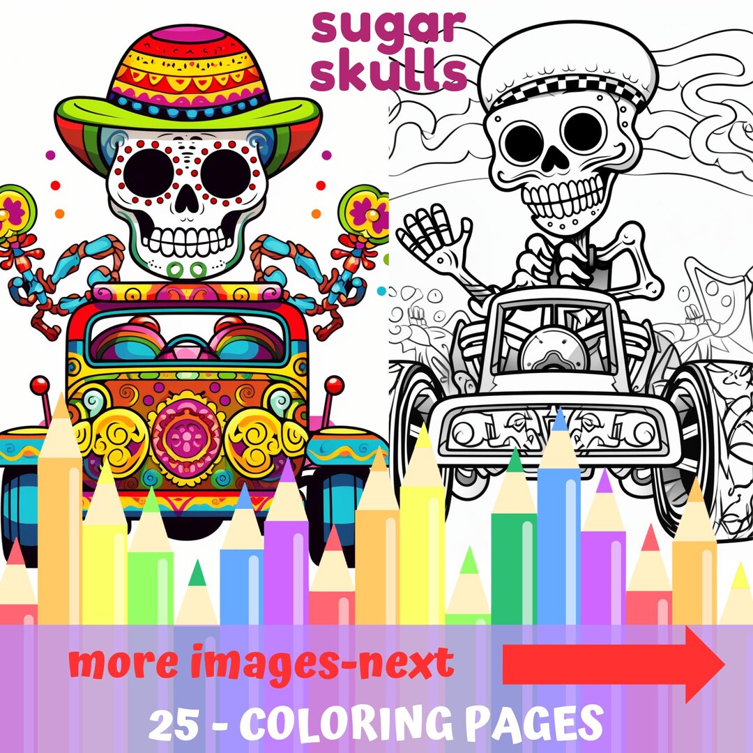 25 Funny Sugar Skulls Coloring Pages Day of the Death Coloring Pages ...