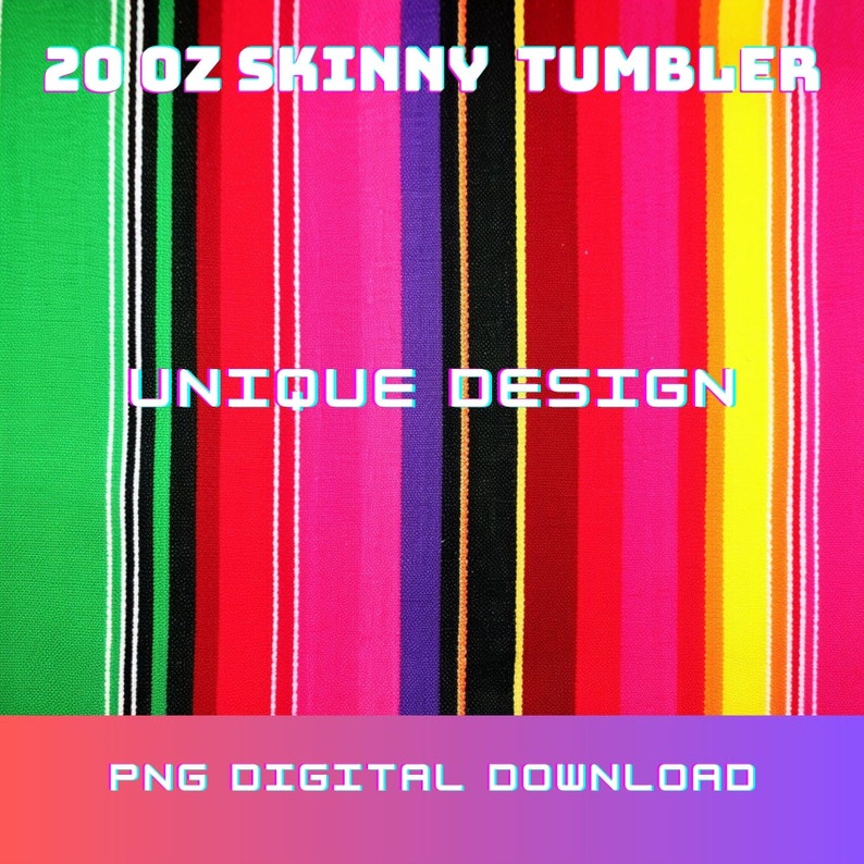 Mexican Tumbler Wrap PNG Mexican Poncho Design Colorful 20 Oz Skinny ...