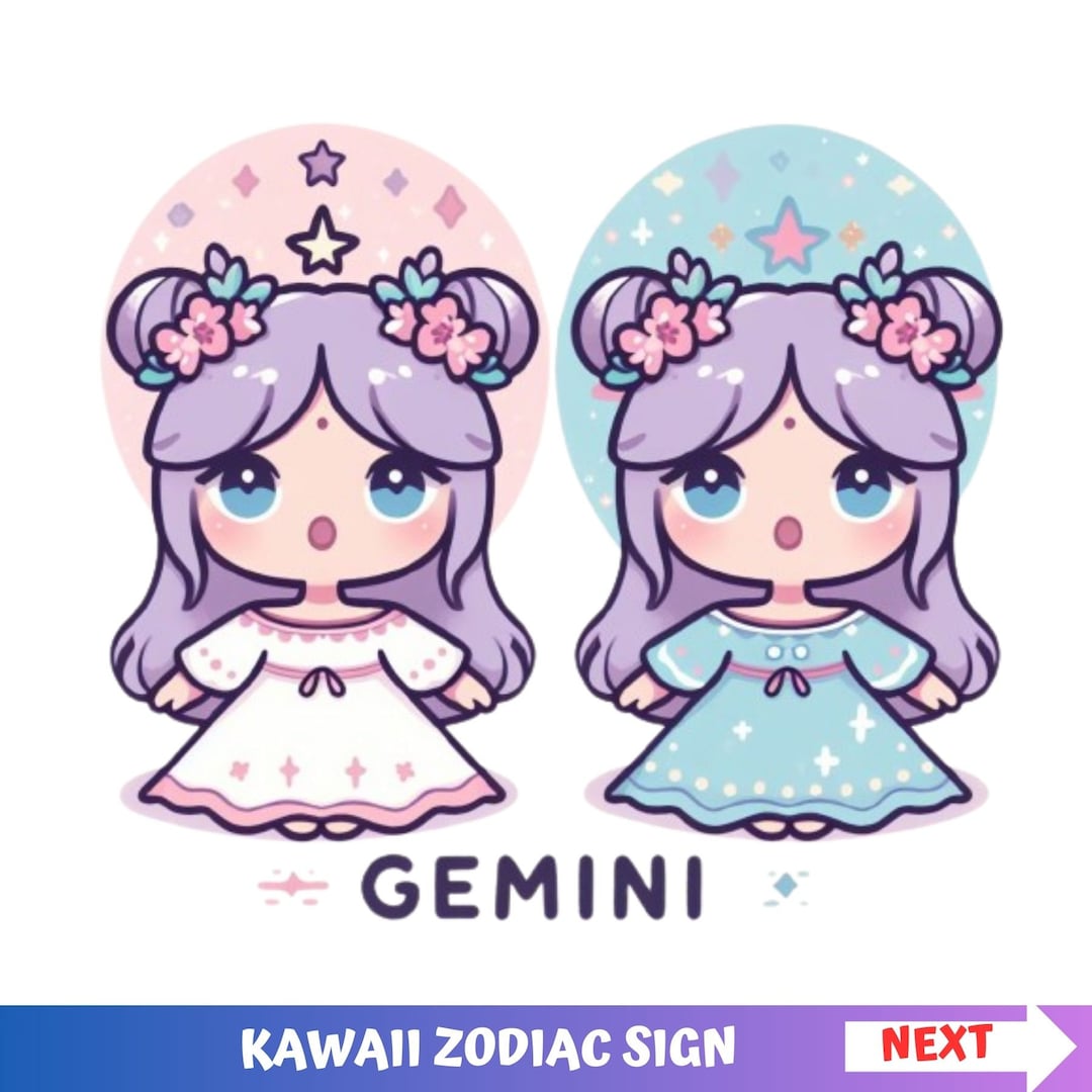 Kawaii Gemini Zodiac Sign Kawaii Gemini Png Zodiac Sign Astrology ...