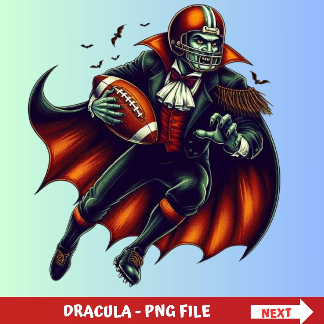Funny Dracula Png Football Halloween Png Funny Png Funny Football Shirt ...