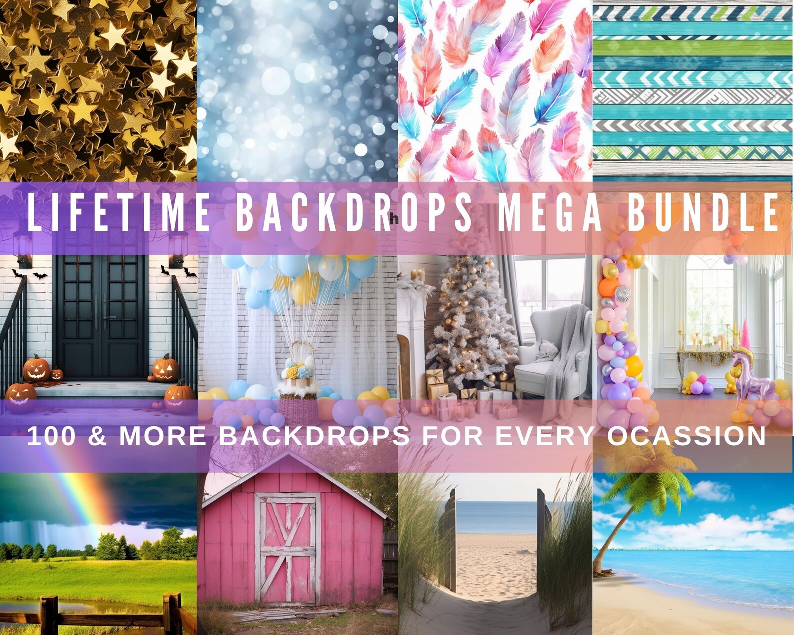 LIFETIME Digital Backdrops More Than 100 Backdrops Bundle Family ...