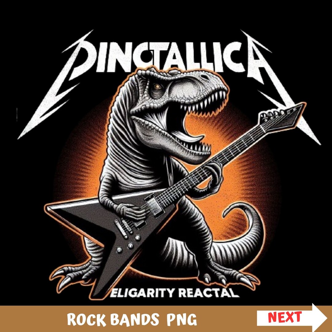 Rock Dino Shirt Png Rock Band Sublimation Designs Png Rock Trex Png ...