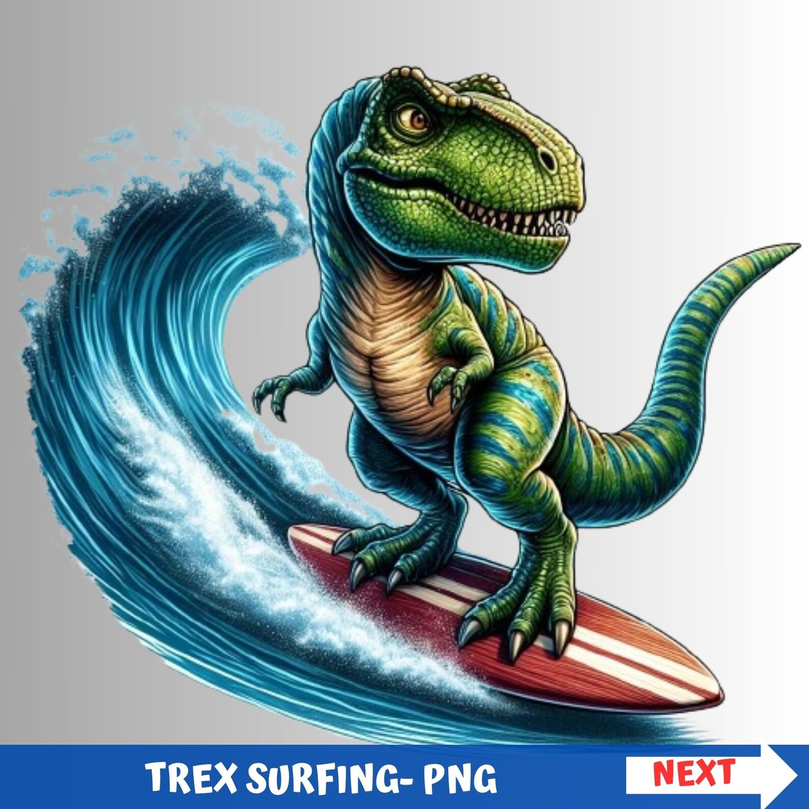 Surfer T-rex Png Sports Png Dinosaur Sublimation Png Surf Dinosaur ...
