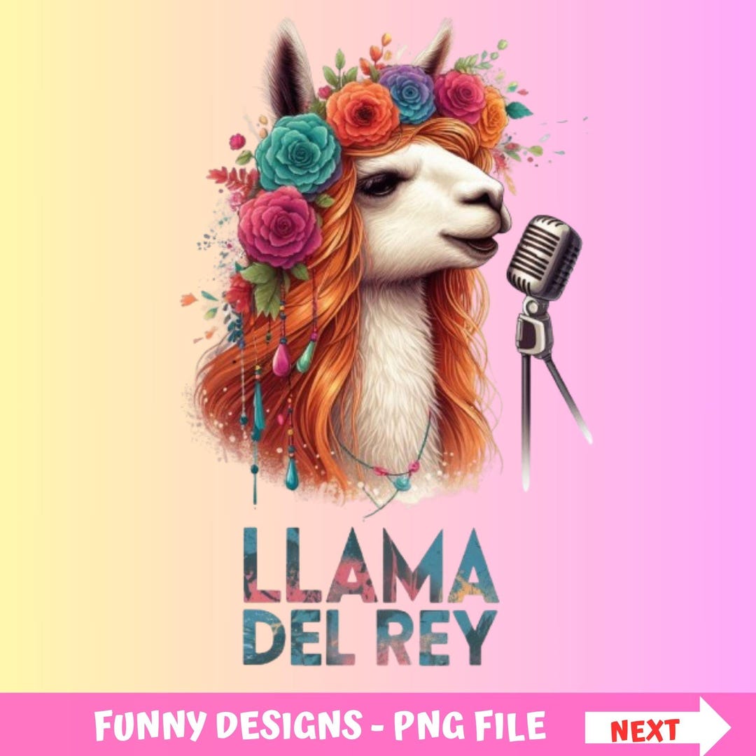 Funny Llama Shirt Png Rock Star Pop Designs Png Lana Del Rey Lover ...