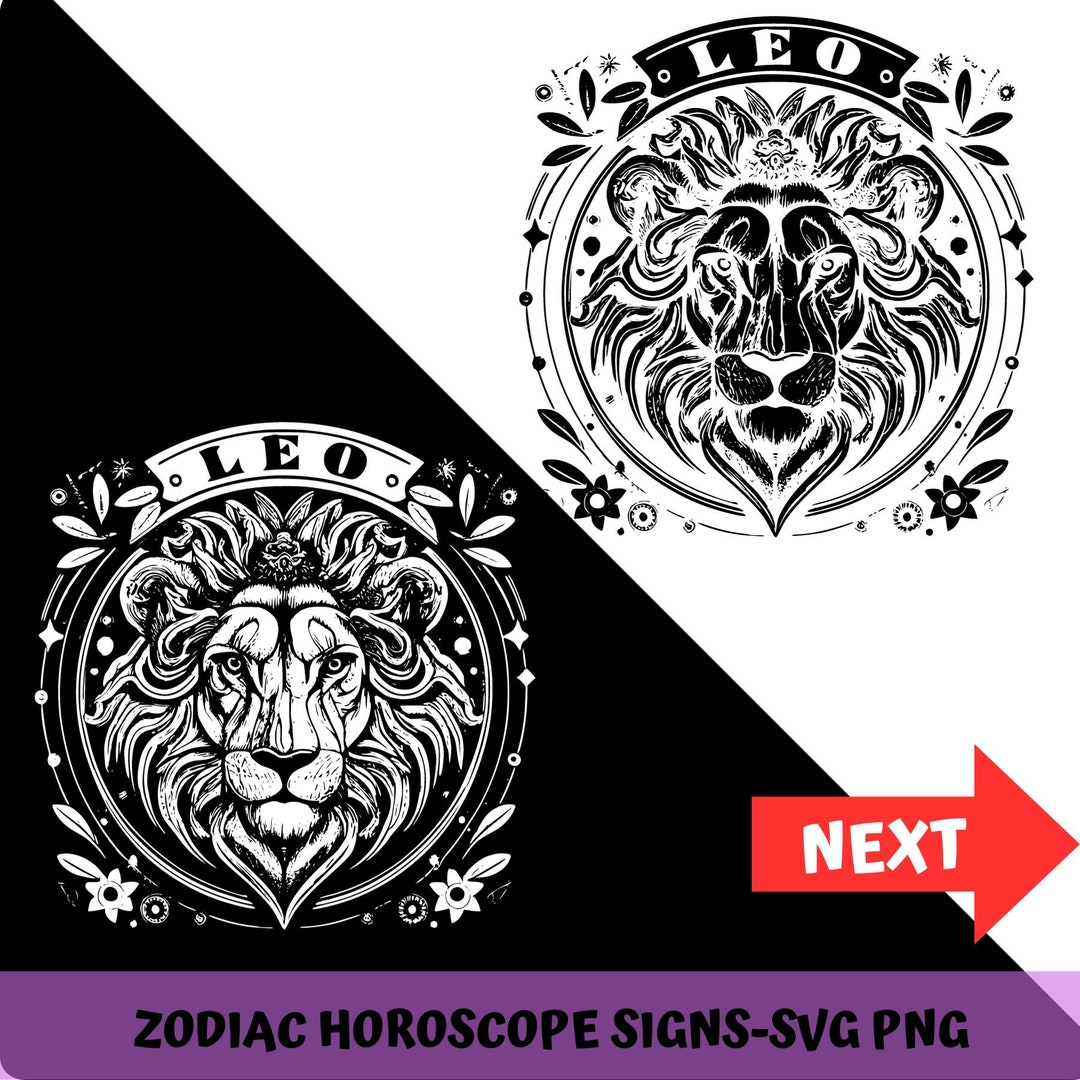 Leo Zodiac Signo Svg Vector Corte Archivo Zodiaco Astrología Símbolos ...