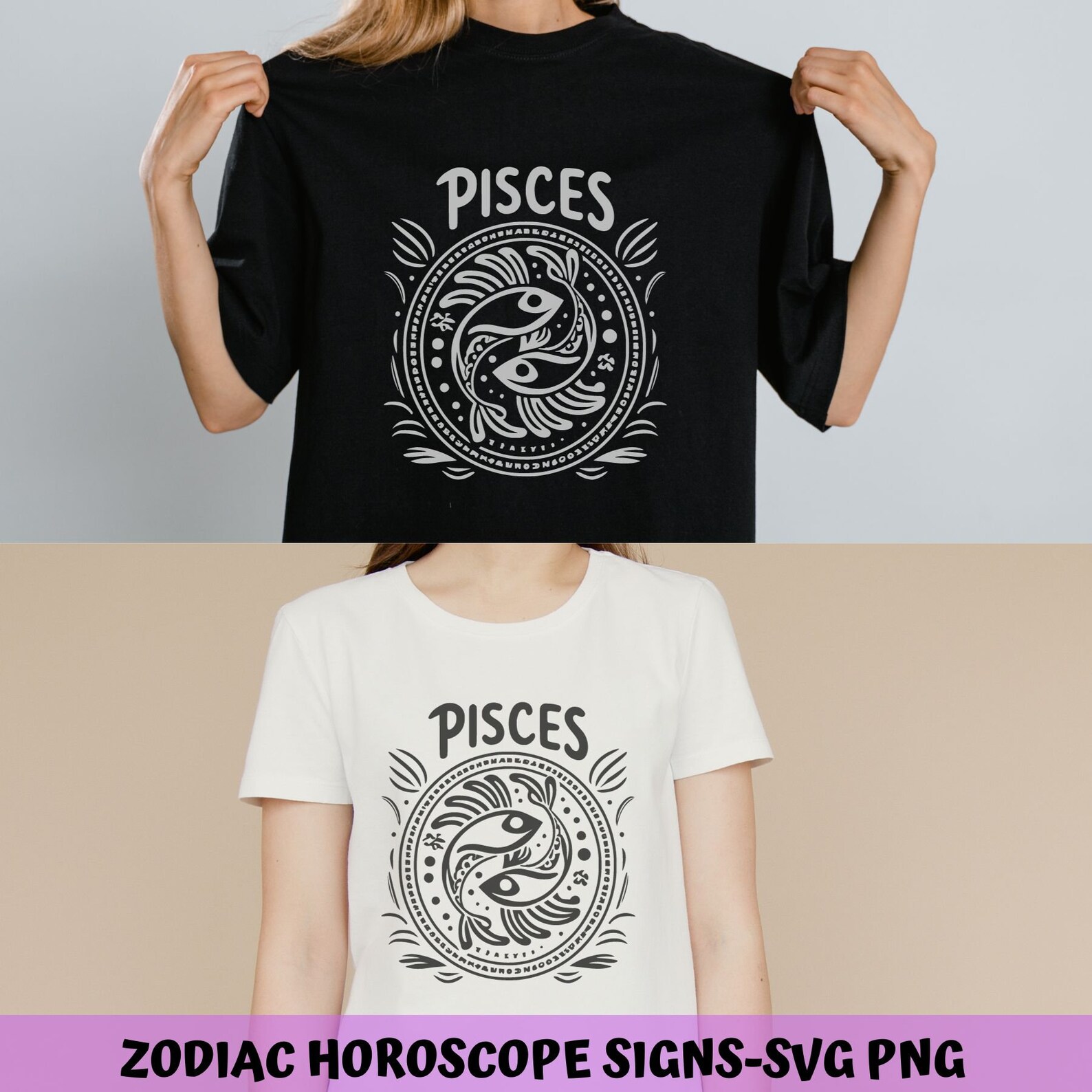 Pisces Zodiac Sign Svg Vector Cut File Zodiac Astrology Symbols Png ...