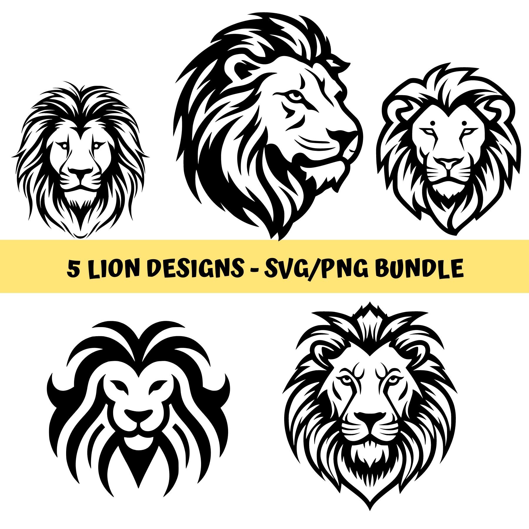 Lion Svg Bundle Design Png Lion Sublimation Lion Cricut Cut - Etsy