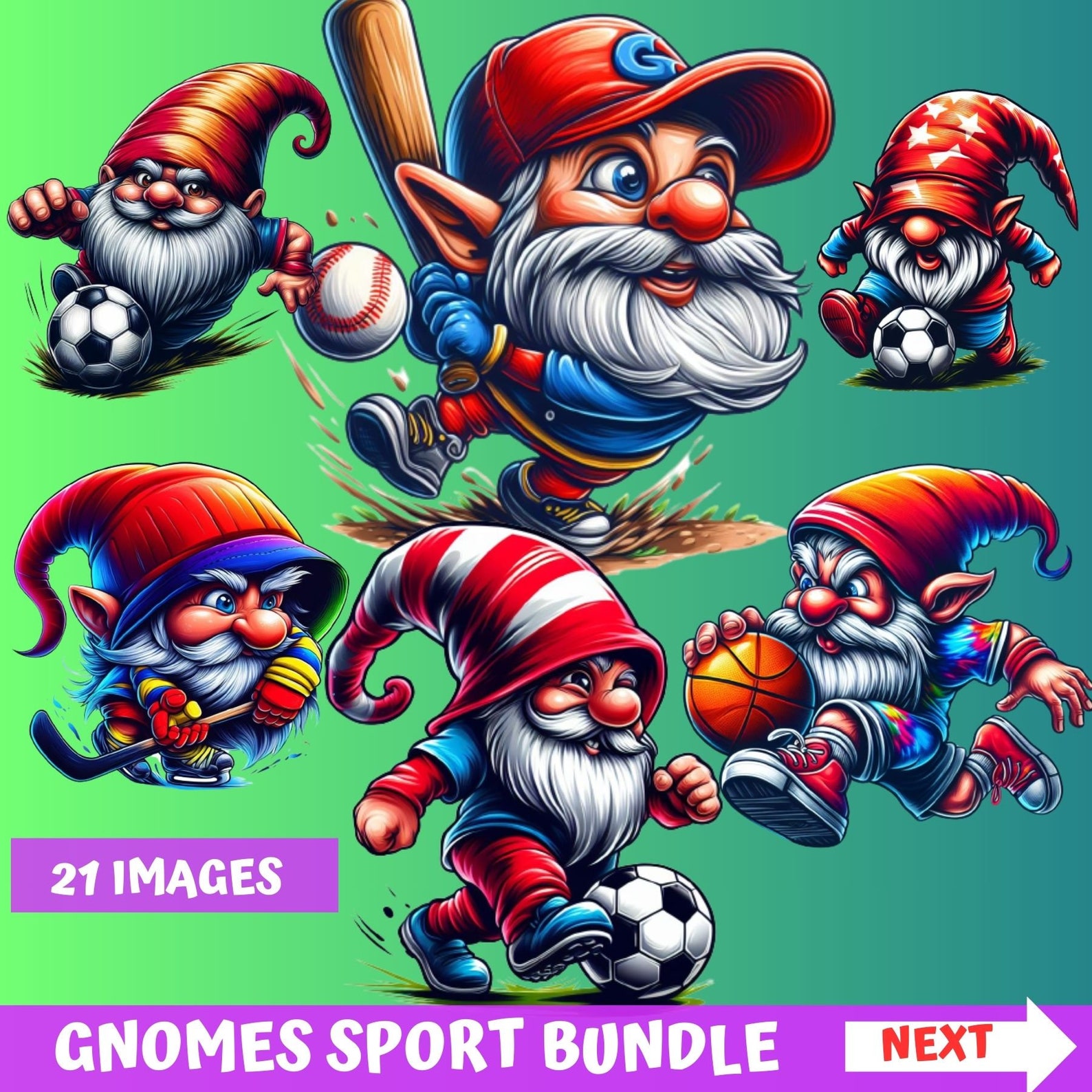 Sports Gnome Bundle Christmas Gnome Soccer Funny Gnome Png Football ...