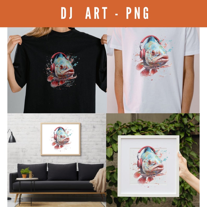 Dj Fish Png Funny DJ Png Dj Music Png Dj Gift DJ Shirt DJ - Etsy