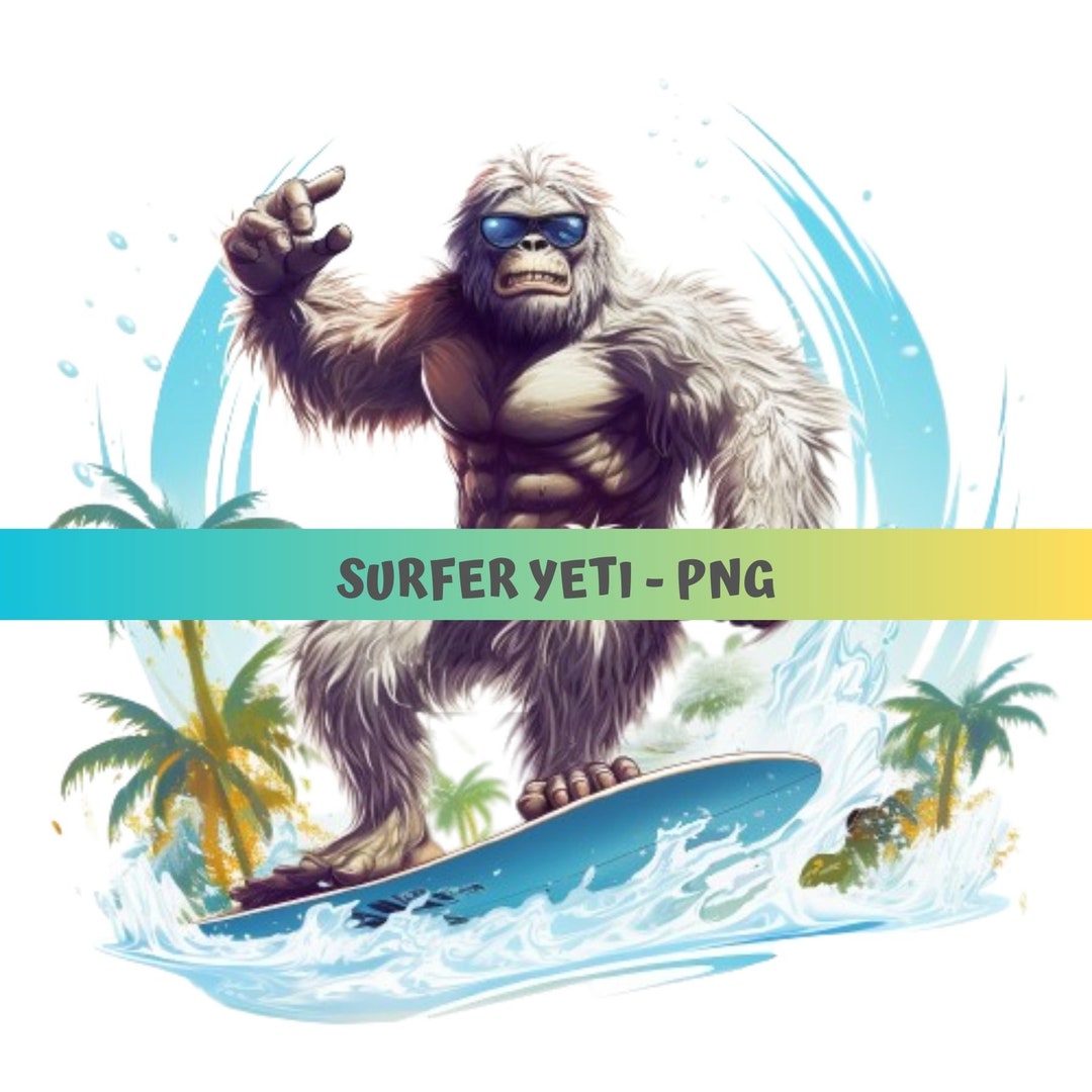 Surfing Yeti Png Sports Png Surfing Sublimation Png Yeti Surfing Png ...
