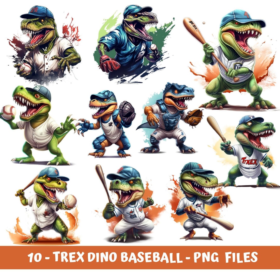 Dinosaur Png Bundle Trex Png Baseball Bundle Baseball Png Bundle ...