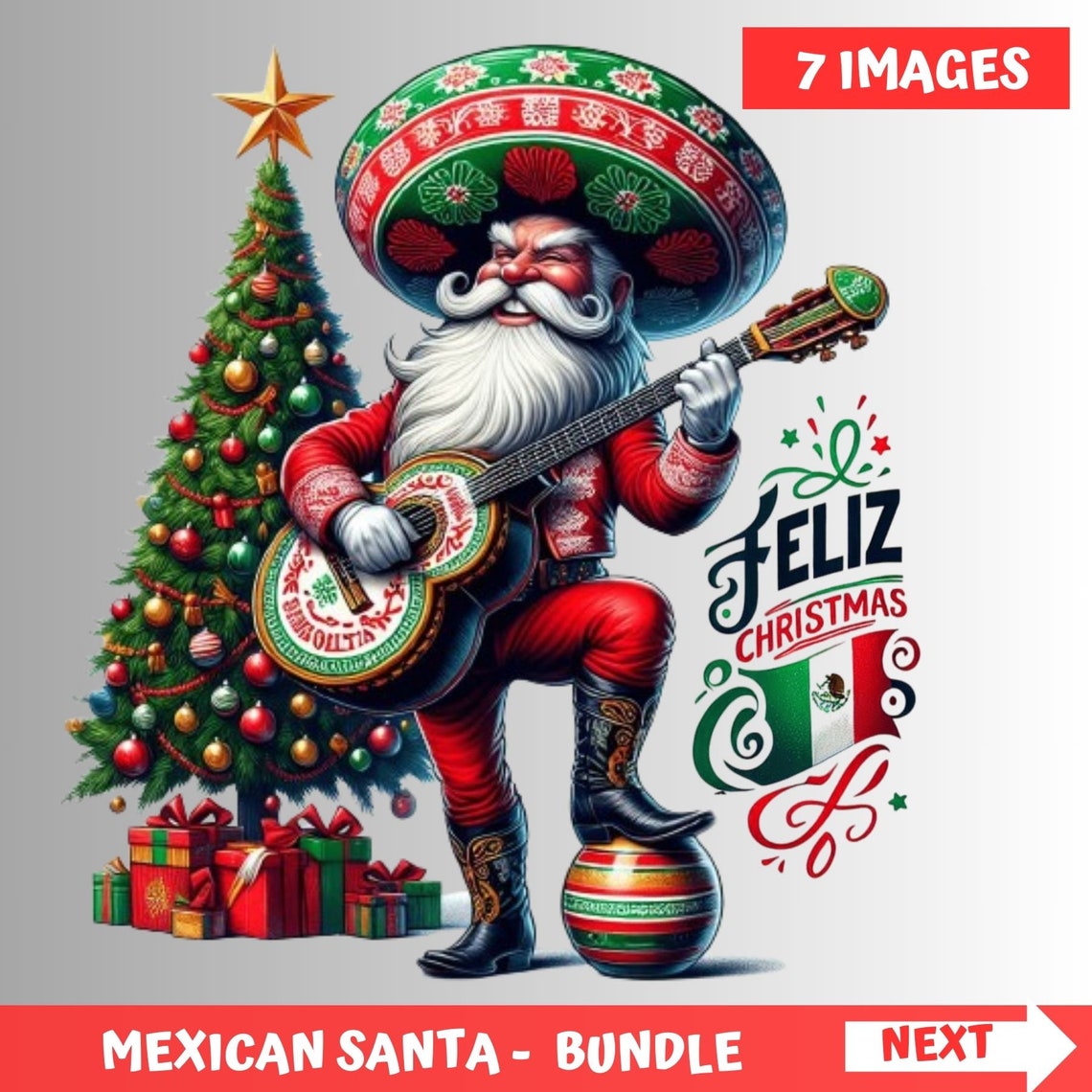 Mexican Christmas Bundle Mexican Santa Christmas Bundle Funny Santa ...