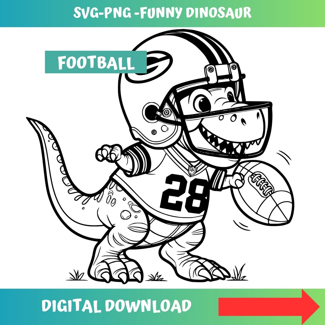 N-F-L Football SVG Trex Svg Funny Football Bundle Funny Dinosaur Bundle ...