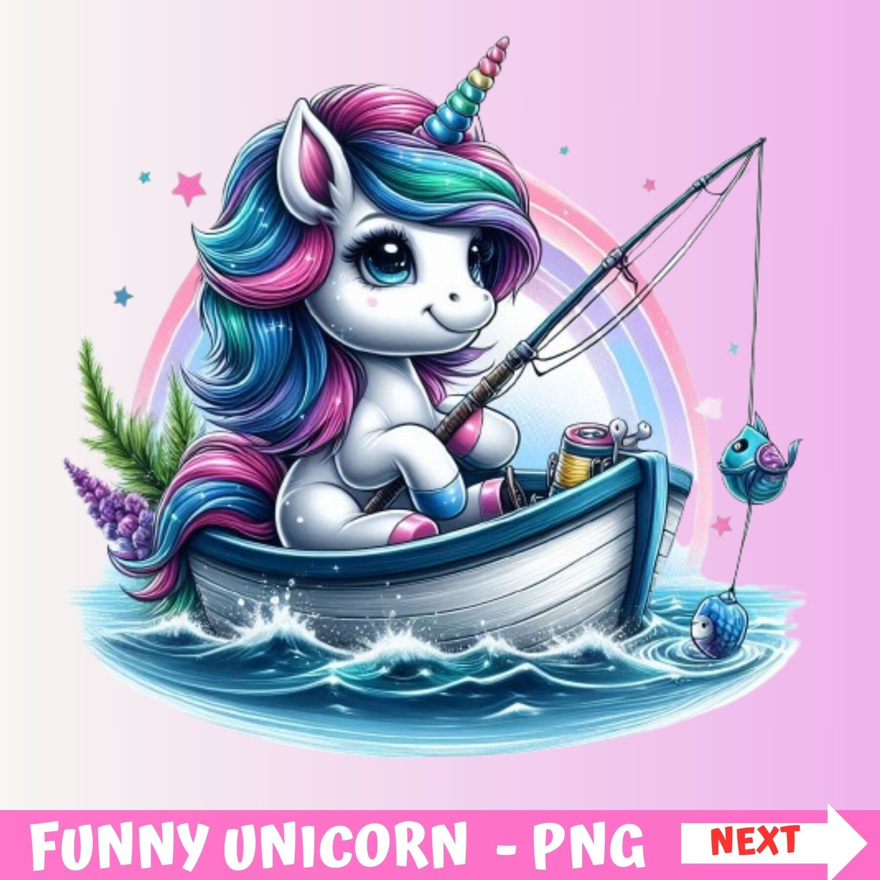Funny Fishing Unicorn Png Funny Png Unicorn Fishing Png Fish Girl Gift ...