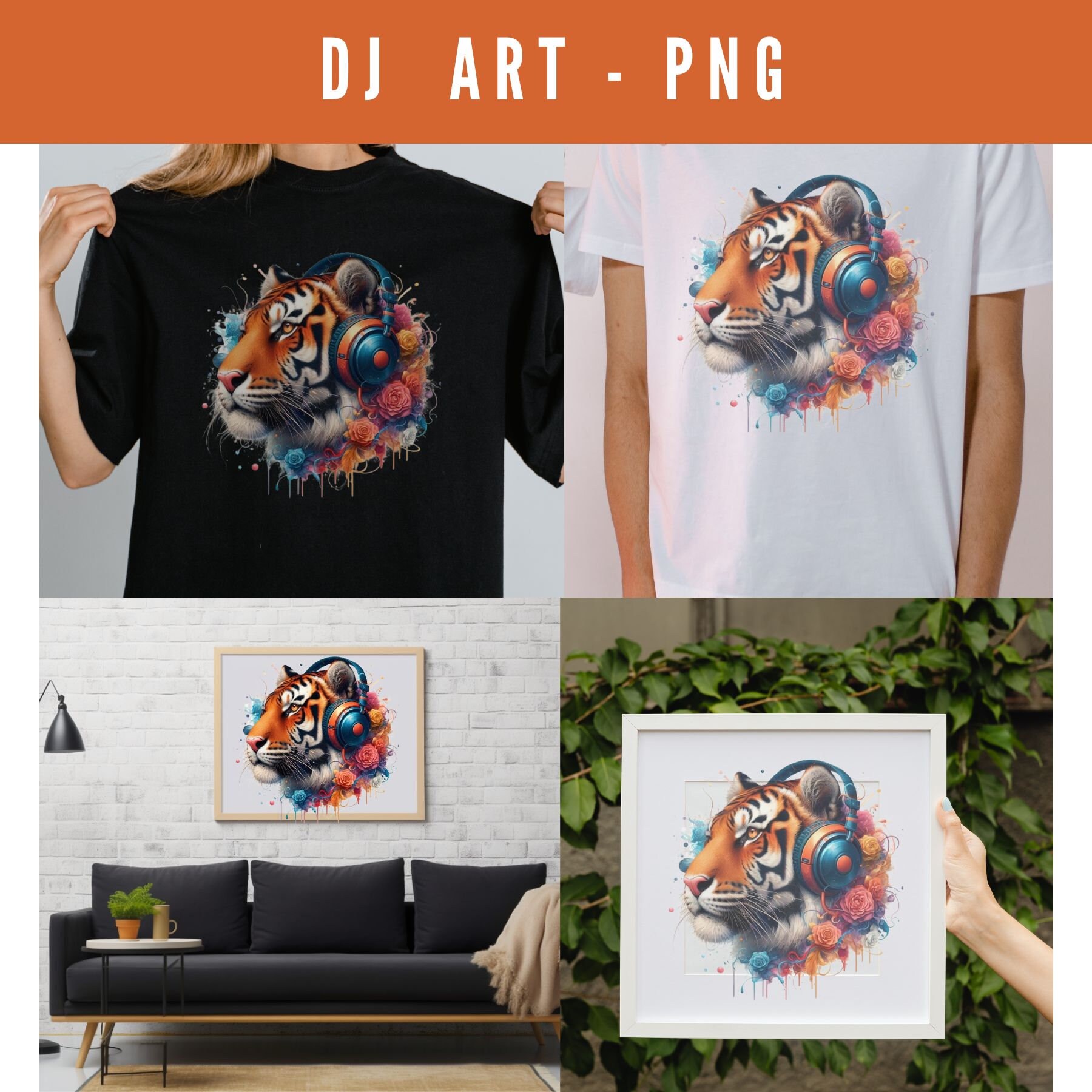 Tiger Png DJ Png Funny Dj Music Png Dj Gift DJ Shirt DJ Tiger Png Tiger ...