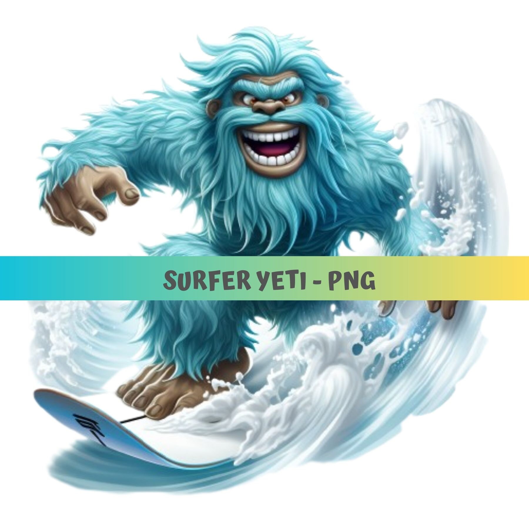 Surfing Yeti Png Sports Png Surfing Sublimation Png Yeti - Etsy