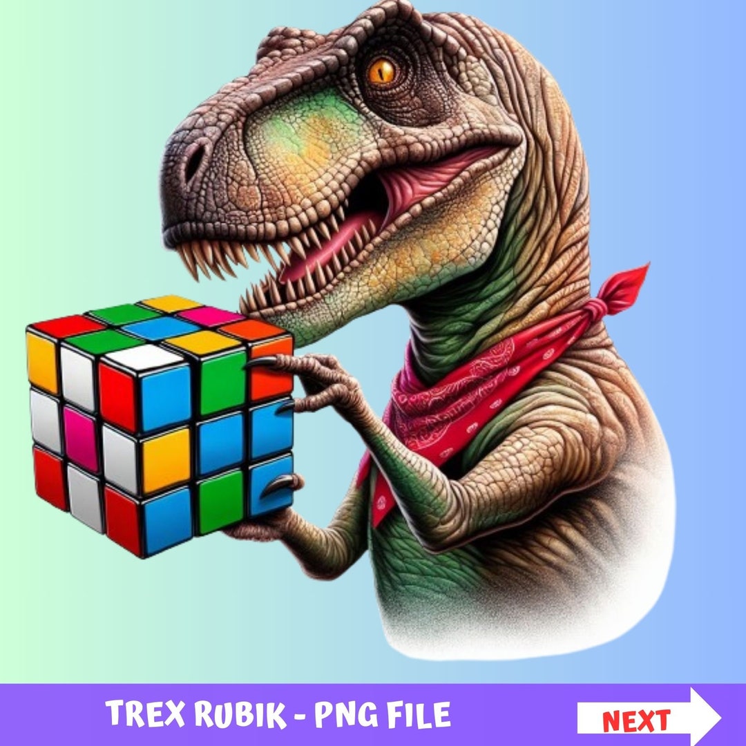 Rubiks Cube Png T-rex Dinosaur Png Sublimation Design Rubiks Cube Png ...