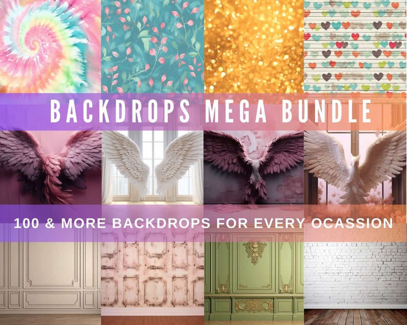 LIFETIME Digital Backdrops More Than 100 Backdrops Bundle - Etsy