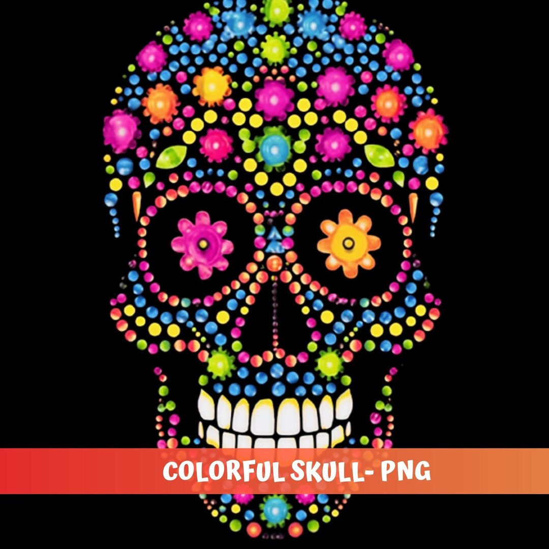 Colorful Skull Png Day of the Dead Png Sugar Skull Png Catrina Png ...