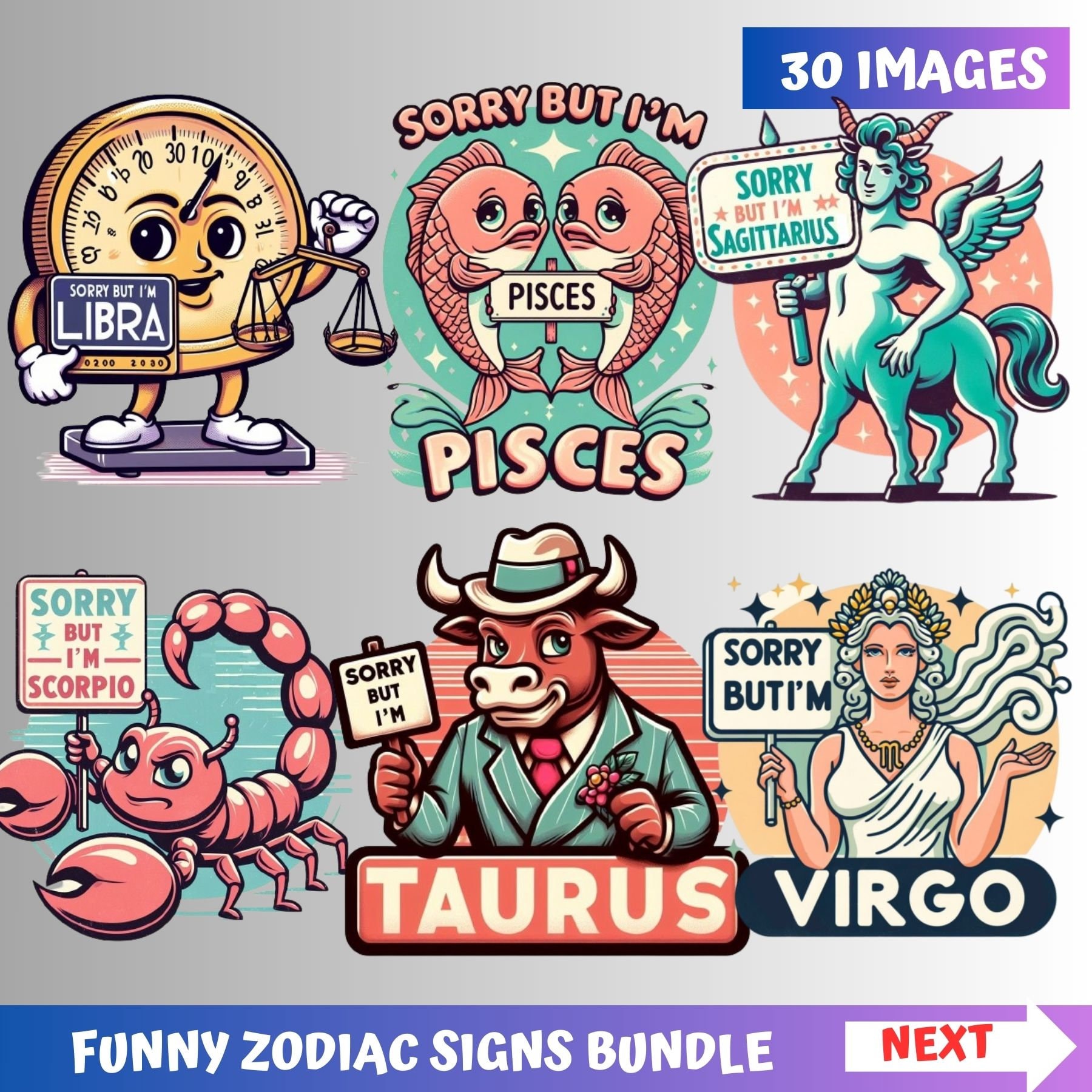 Zodiac Signs Bundle Png Funny Zodiac Signs Astrology Symbols Png ...