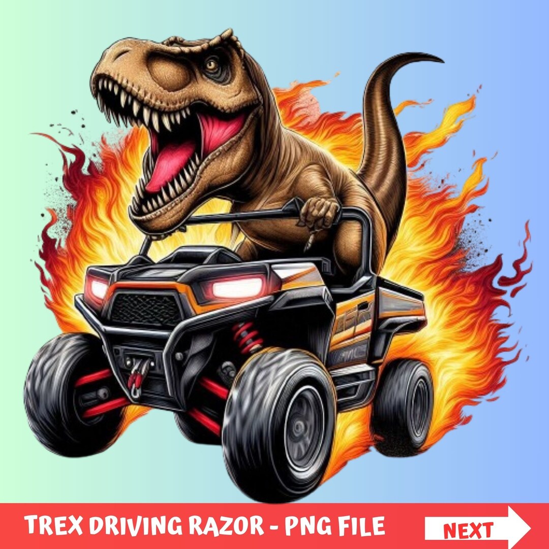 Polaris RZR Png T-rex Dinosaur Png Sublimation Design Side by Side ...