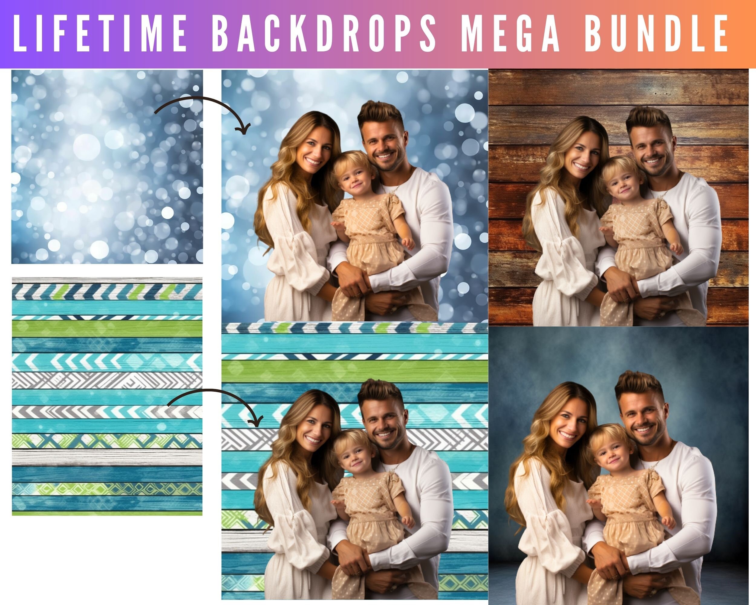 LIFETIME Digital Backdrops More Than 100 Backdrops Bundle - Etsy