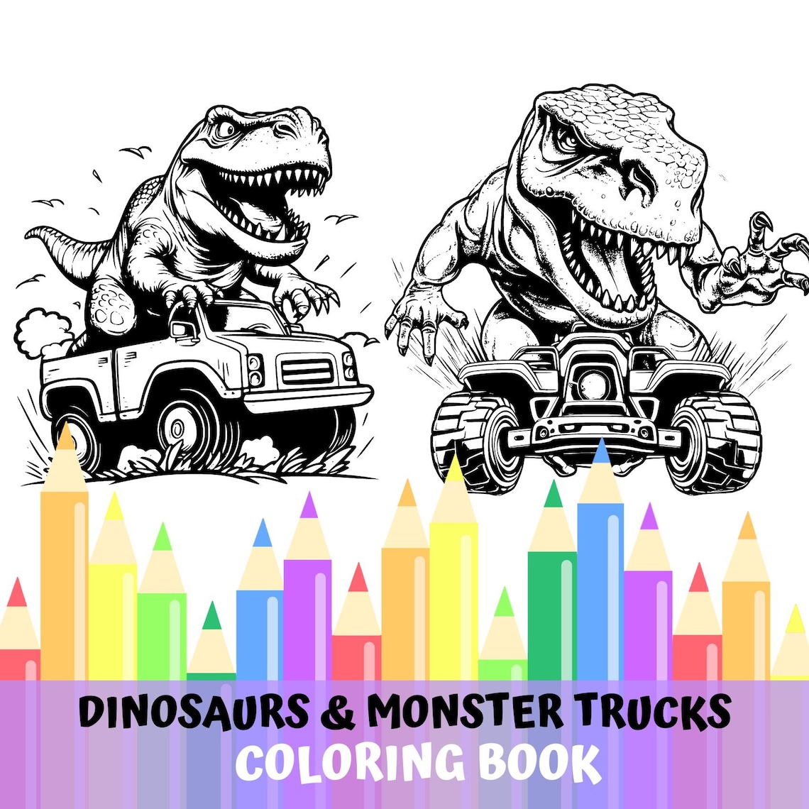 20 Monster Truck Coloring Pages T Rex Dinosaurs Monster Truck Coloring ...