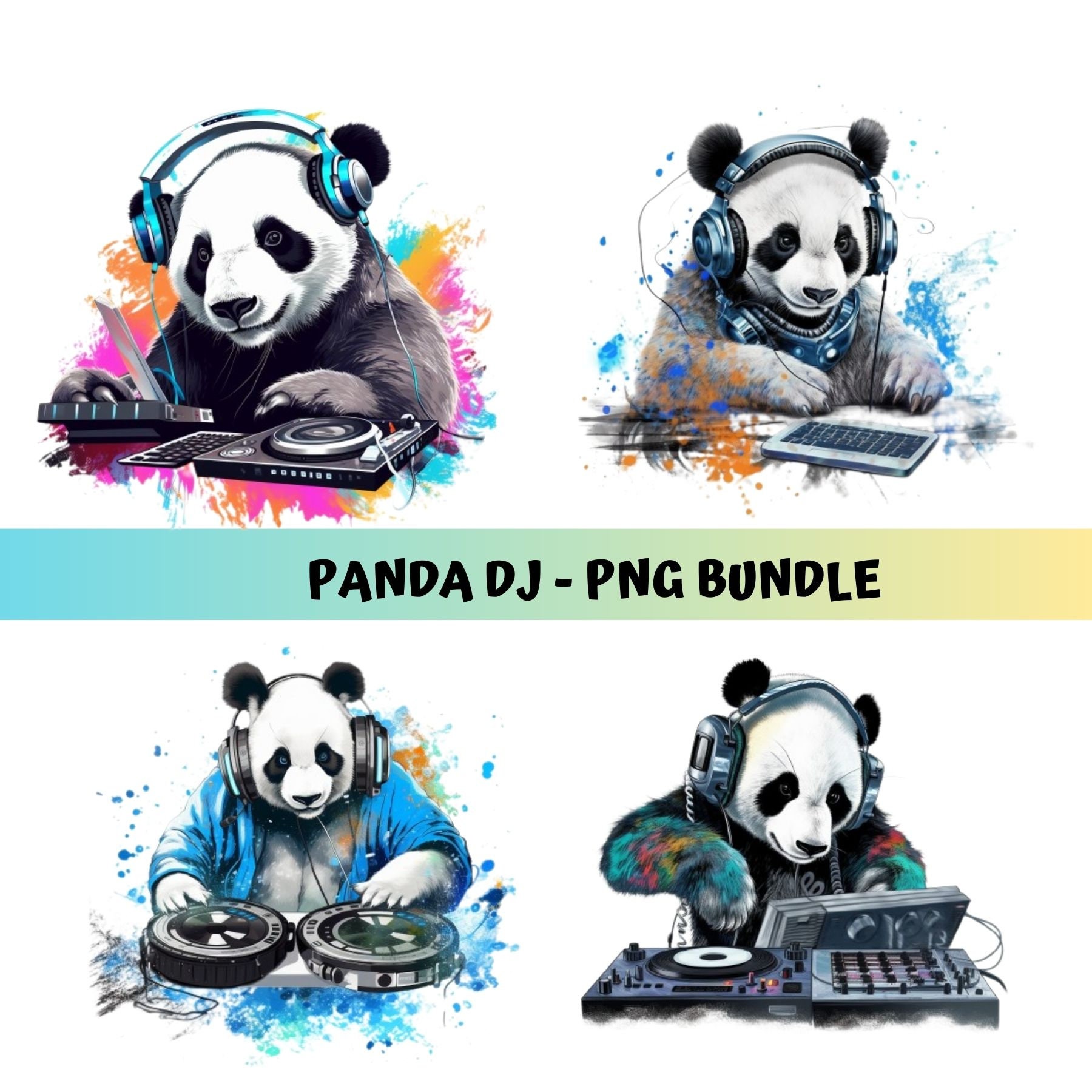 DJ Png Panda Png Panda Bundle Png Funny Png Funny Dj Music Png - Etsy