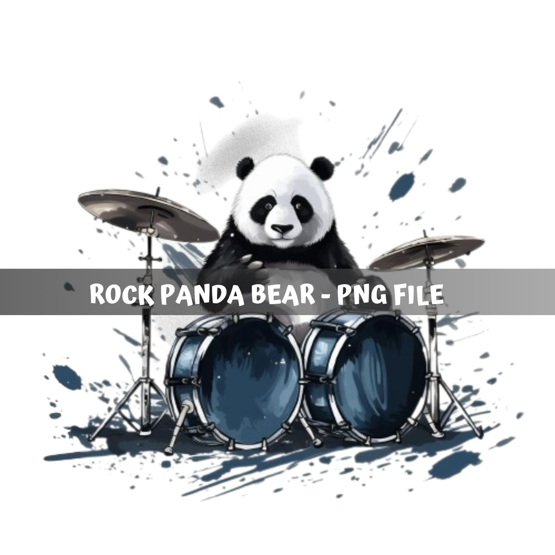 Panda Png Drums Png Funny Panda Png Rock Png Music Rock Png - Etsy