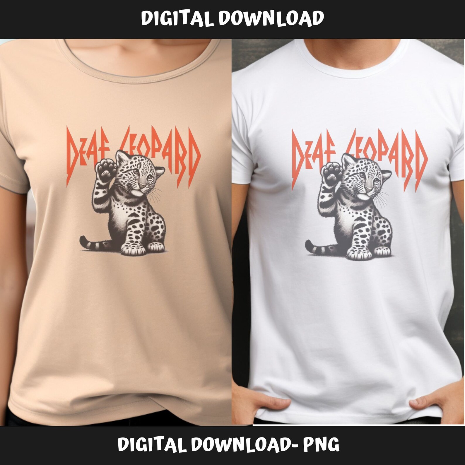 Def Leppard Shirt Png Rock Band Sublimation Designs Png Deaf Leopard ...