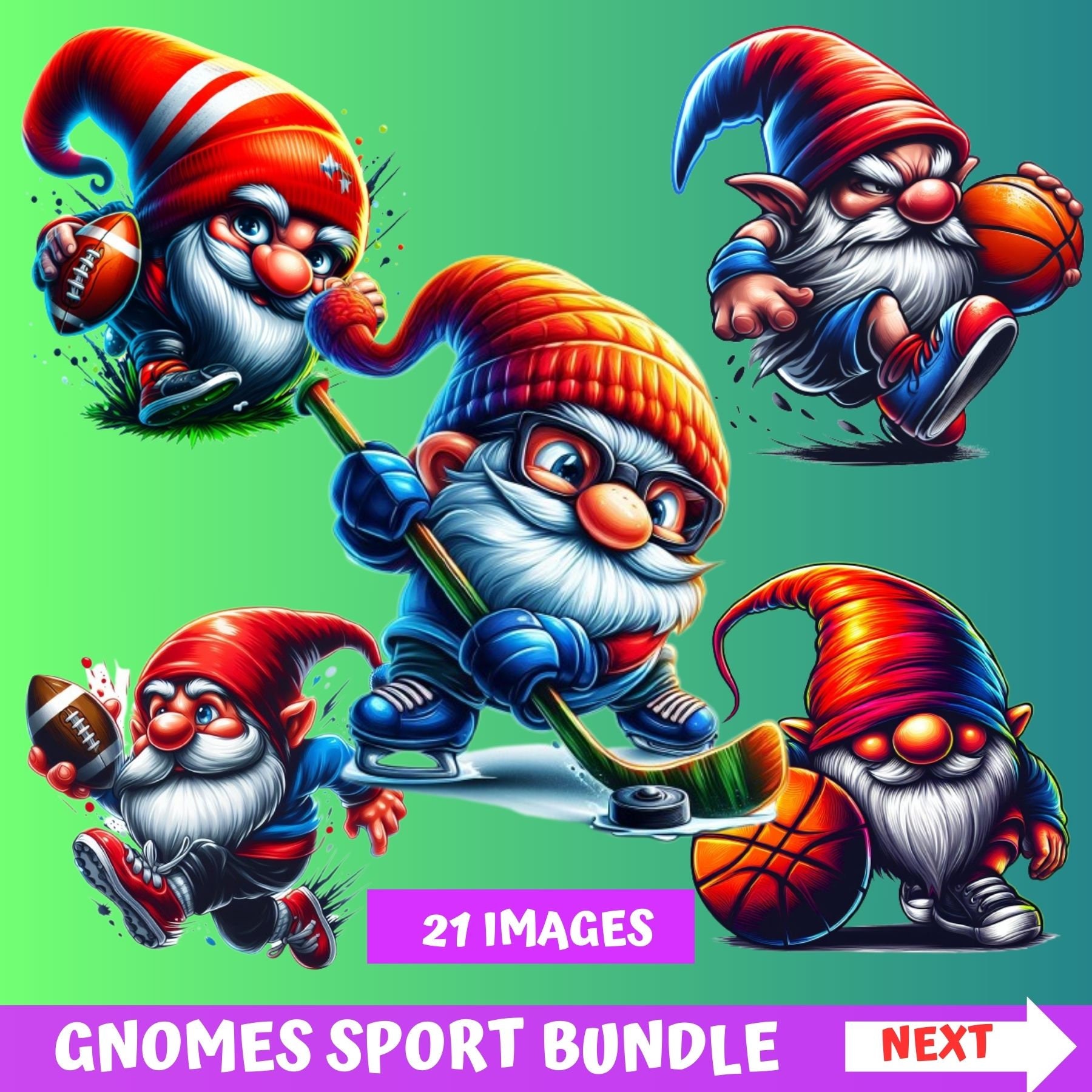 Sports Gnome Bundle Christmas Gnome Soccer Funny Gnome Png Football ...