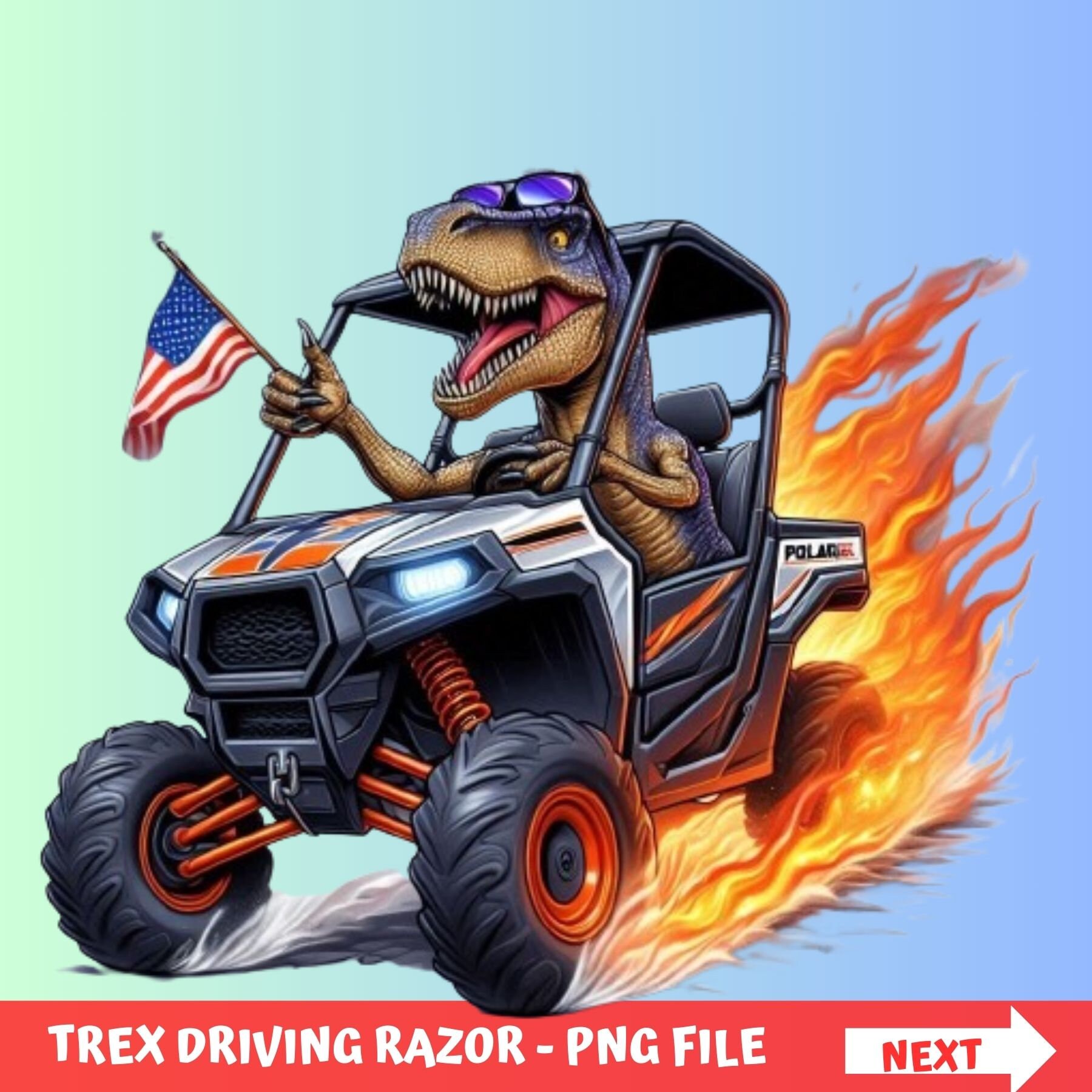 Polaris RZR Png T-rex Dinosaur Png Sublimation Design Side by Side ...