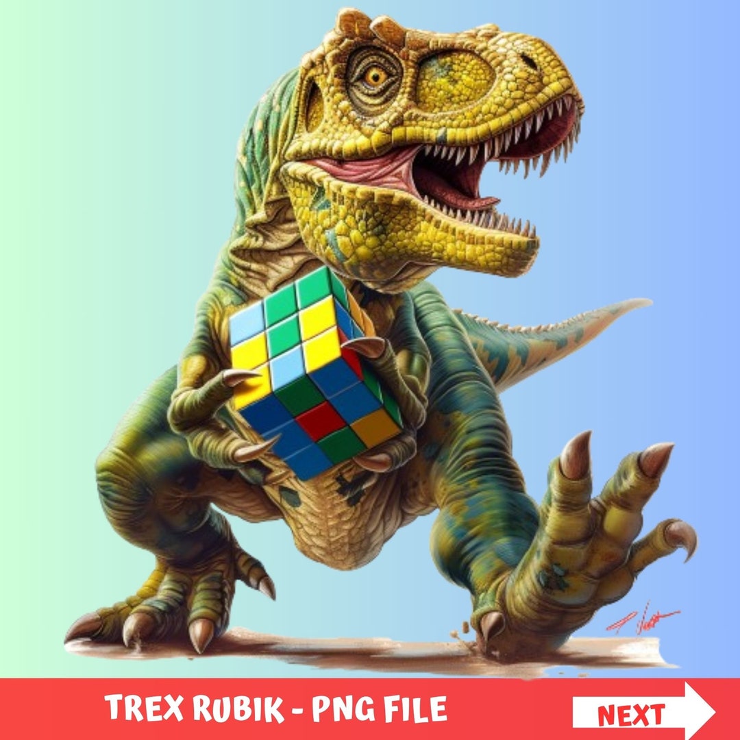 Rubiks Cube Png T-rex Dinosaur Png Sublimation Design Rubiks Cube Png ...