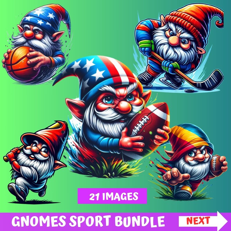 Sports Gnome Bundle Christmas Gnome Soccer Funny Gnome Png Football ...