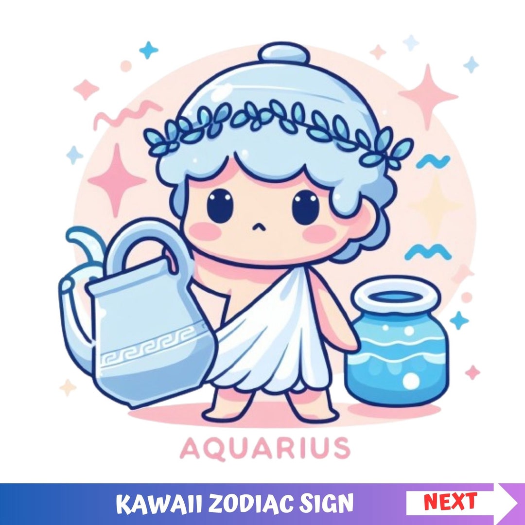Kawaii Aquarius Zodiac Sign Kawaii Mermaid Png Zodiac Sign Astrology ...