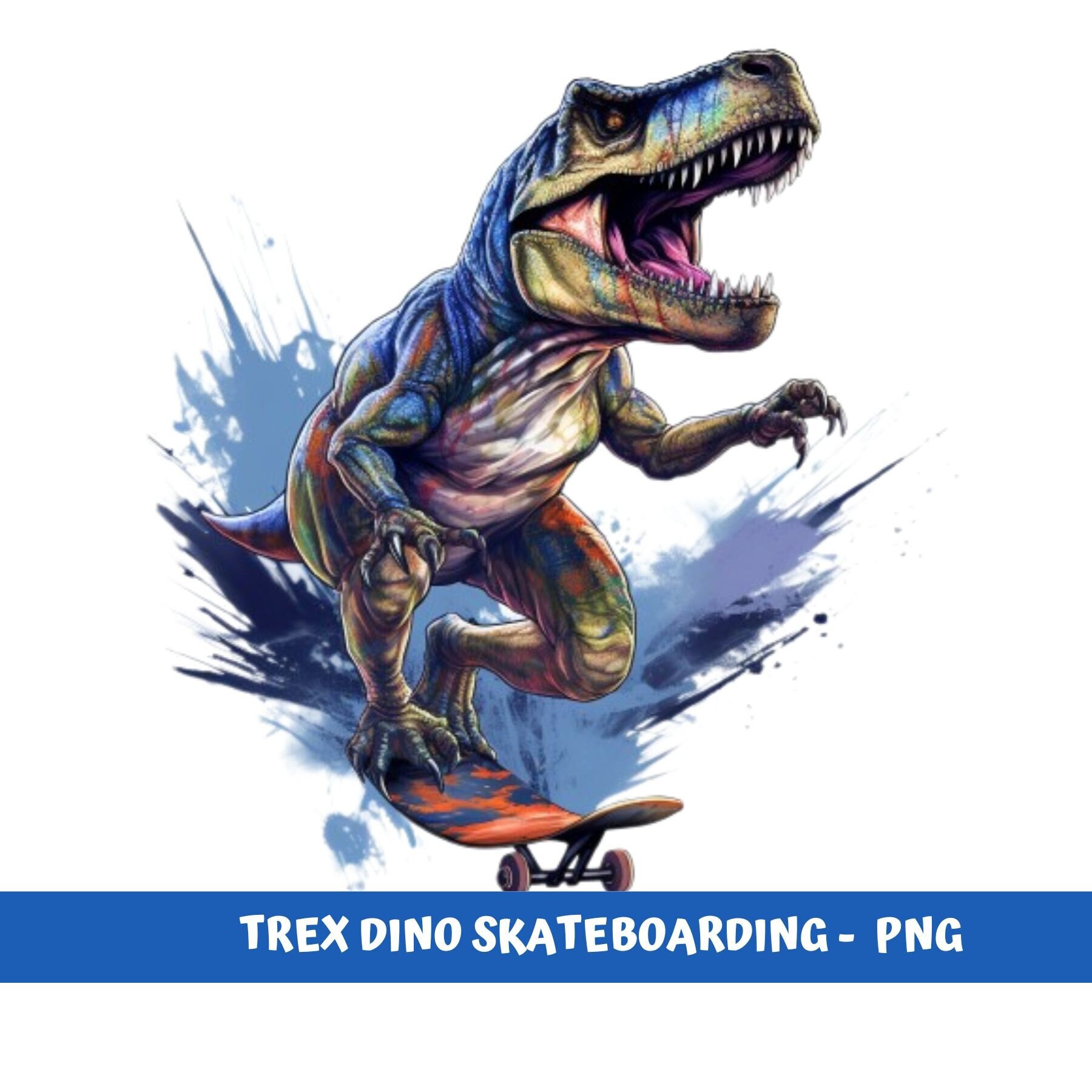 Trex Dinosaur Skateboarding Png Dinosaur Digital Print Trex - Etsy