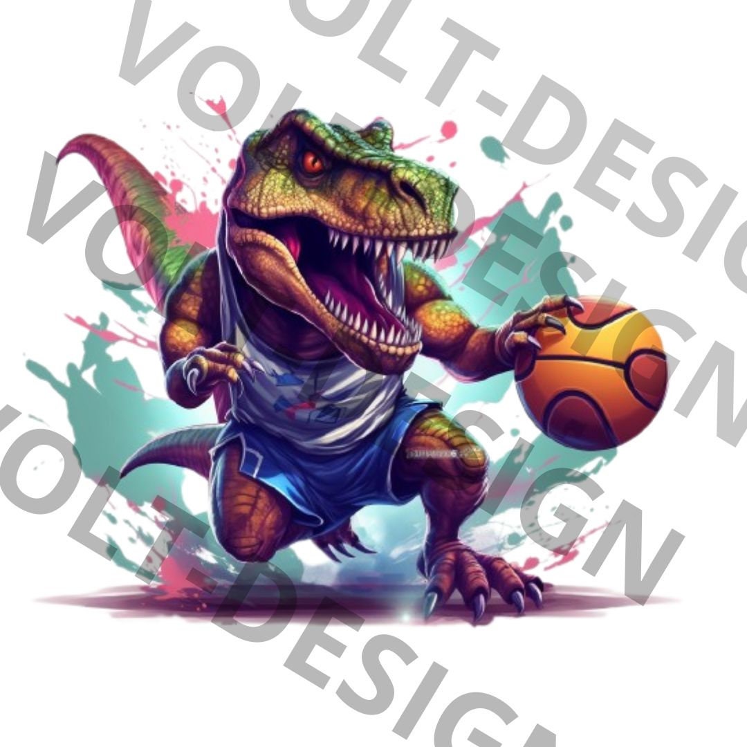 T-rex Sports Dinosaur Sublimation Basketball PNG Monster Ball NBA Png ...