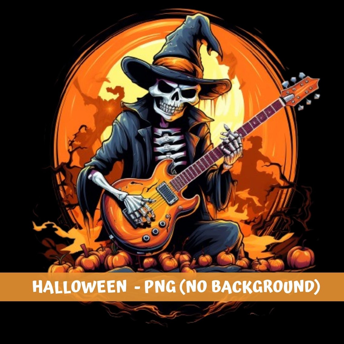 Halloween Skeleton Png Rock Png Electric Guitar Png Halloween ...