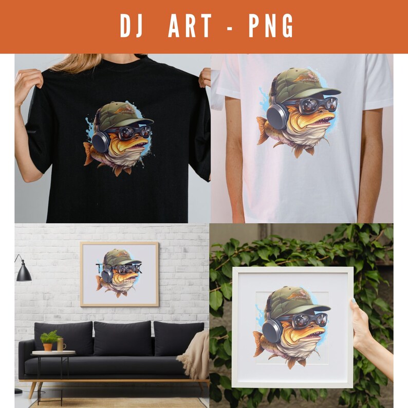 Dj Fish Png Funny DJ Png Dj Music Png Dj Gift DJ Shirt DJ - Etsy