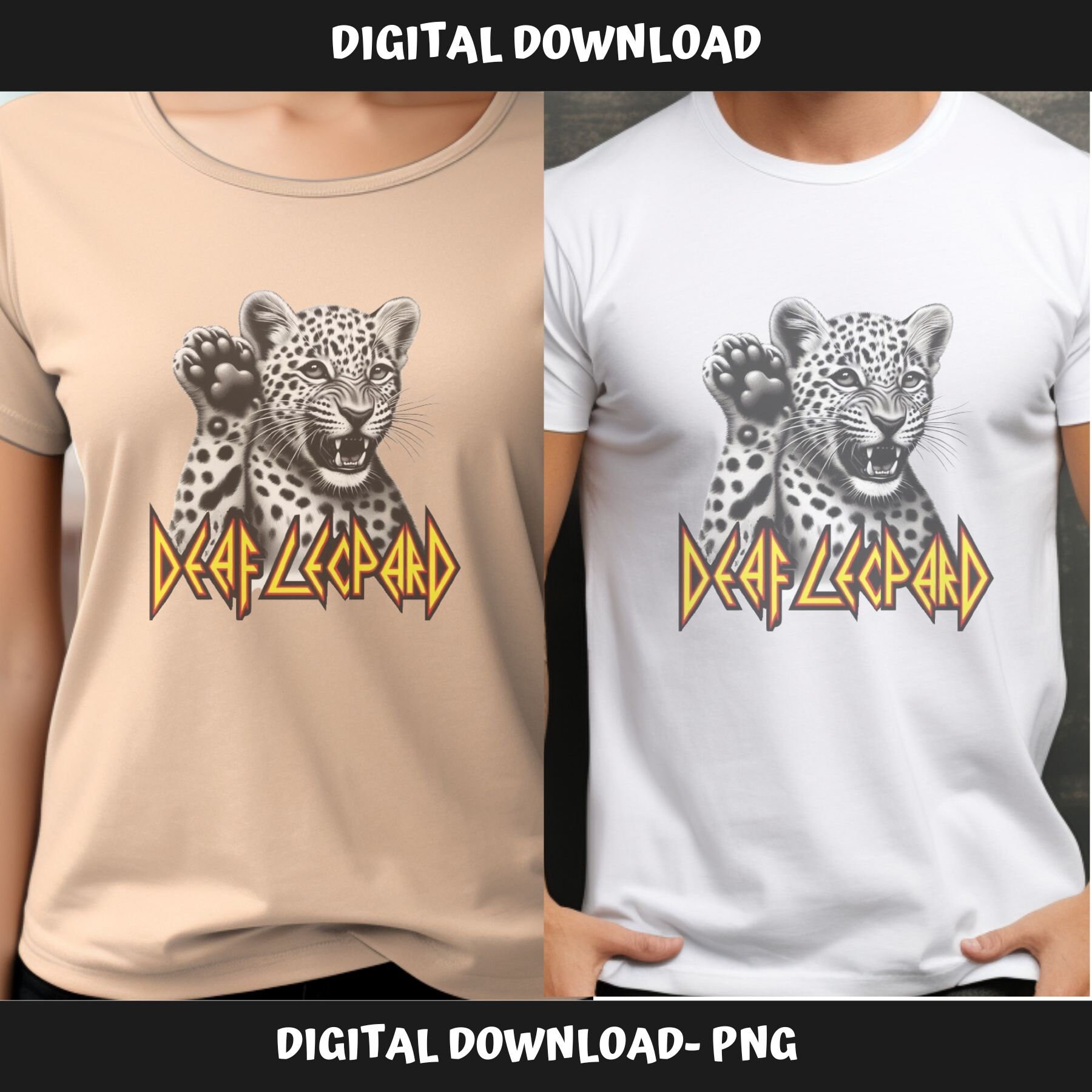 Def Leppard Shirt Png Rock Band Sublimation Designs Png Deaf Leopard ...