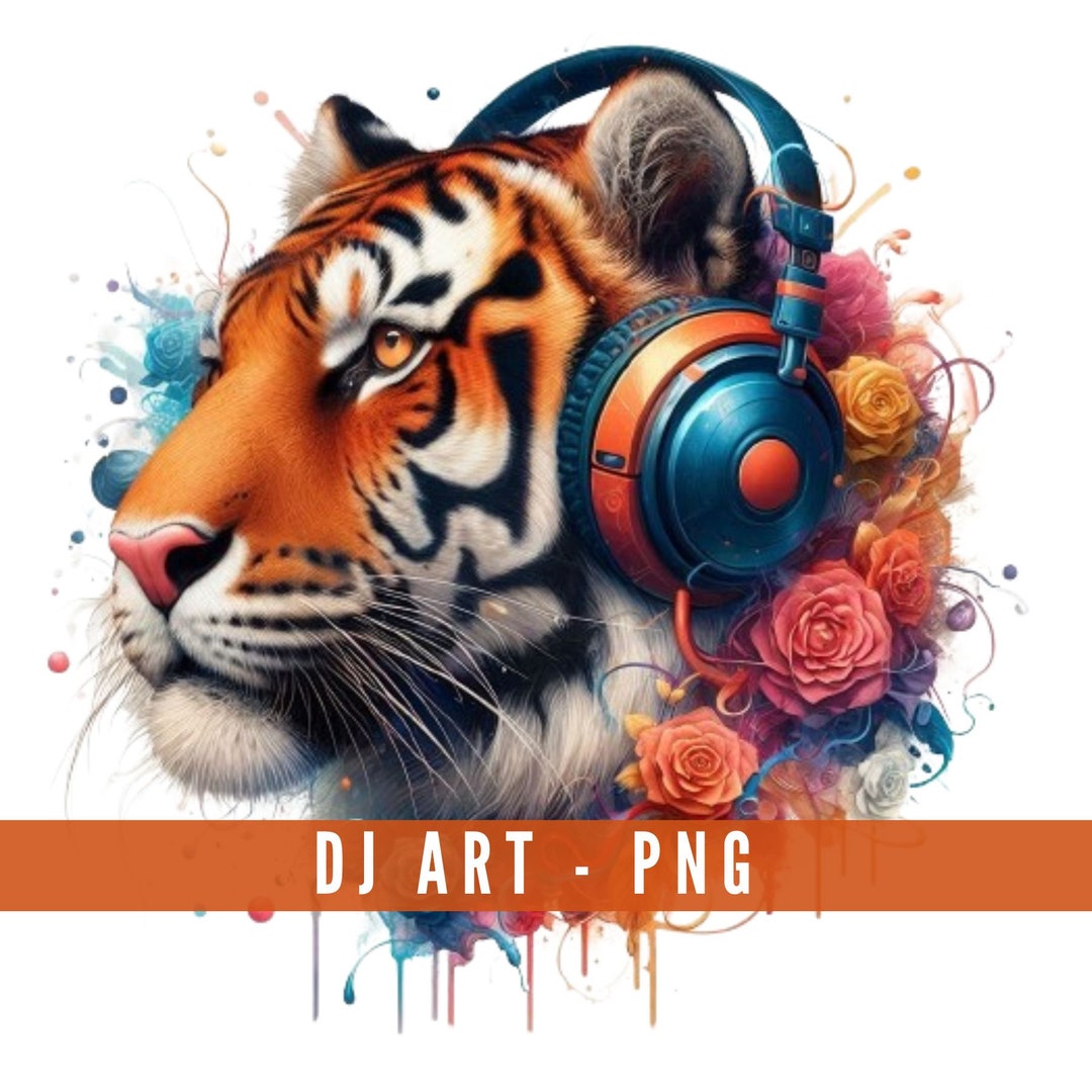 Tiger Png DJ Png Funny Dj Music Png Dj Gift DJ Shirt DJ Tiger Png Tiger ...