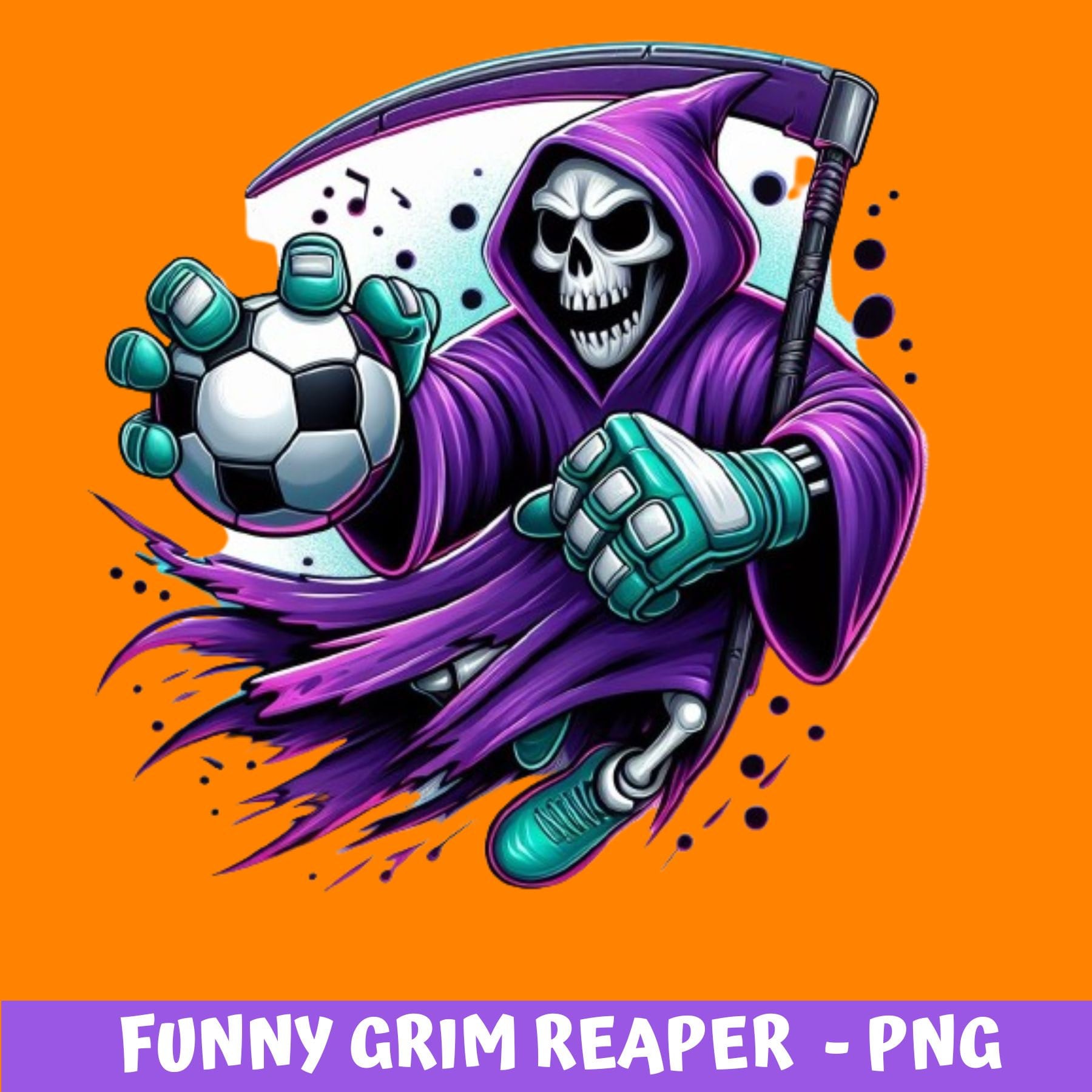 Halloween Grim Reaper Png Funny Soccer Png Soccer Goalkeeper - Etsy