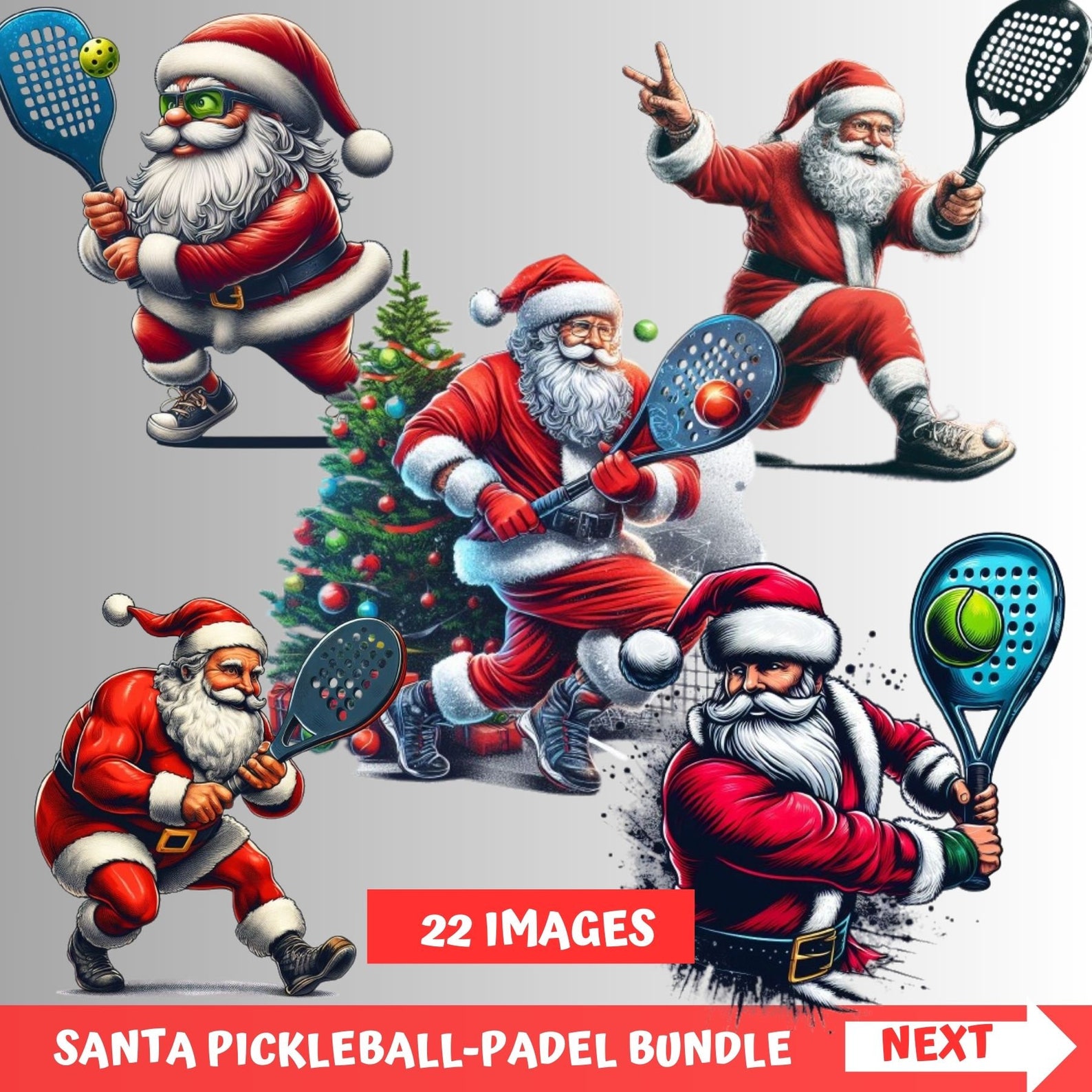 Paquete Pickleball Navidad Png Paquete Navidad Padel Paquete Papá Noel ...